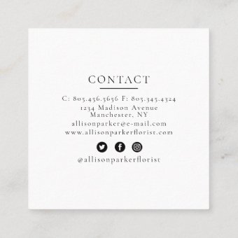 Elegant Florist Business Card | Zazzle