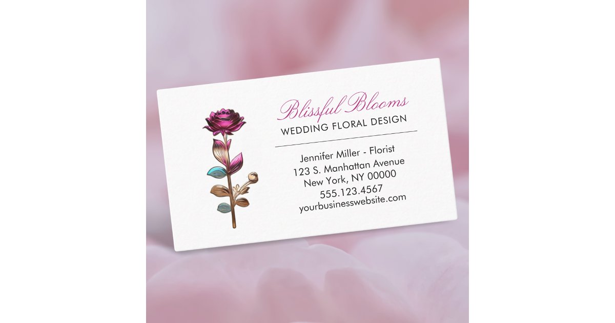 Elegant Florist Floral Flower Delivery Service Business Card | Zazzle