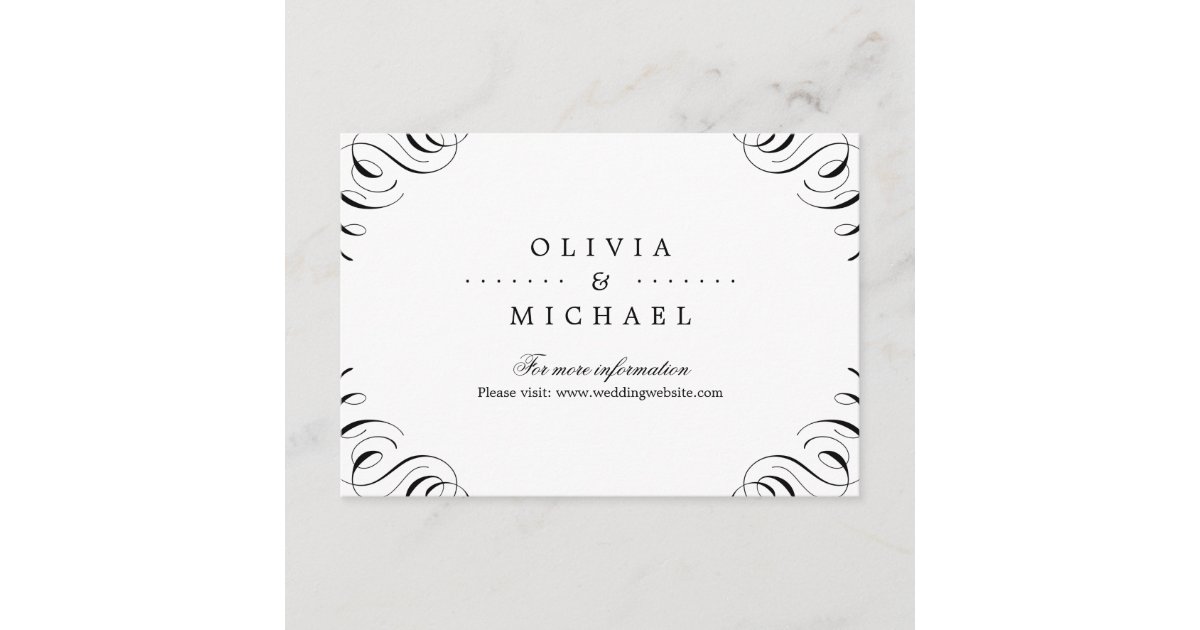 Elegant flourish calligraphy wedding insert | Zazzle