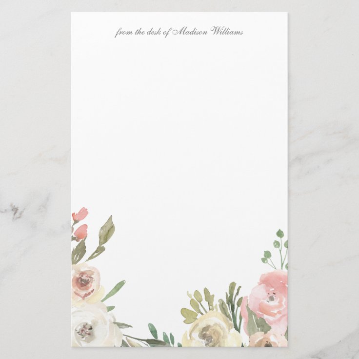 Elegant Flower Border Personalized Wedding Stationery | Zazzle