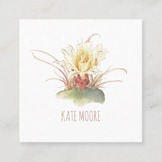 Elegant Flowering Cactus Blooming Calling Card | Zazzle