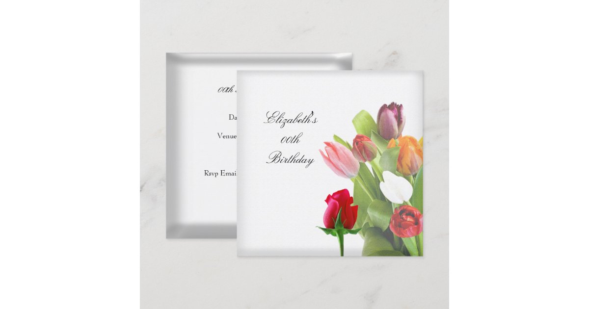 Elegant Flowers Floral Birthday Party Invitation | Zazzle