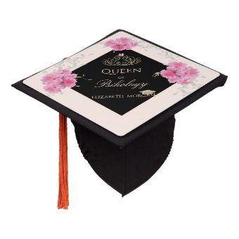 Elegant Flowers, Gold Tiara Graduation Cap | Zazzle