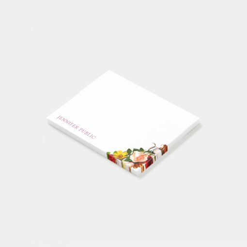 Elegant Flowers Roses Watercolor Floral Colorful Post-it Notes | Zazzle