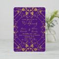 Elegant Foil Gold And Purple Wedding Foil Invitation | Zazzle