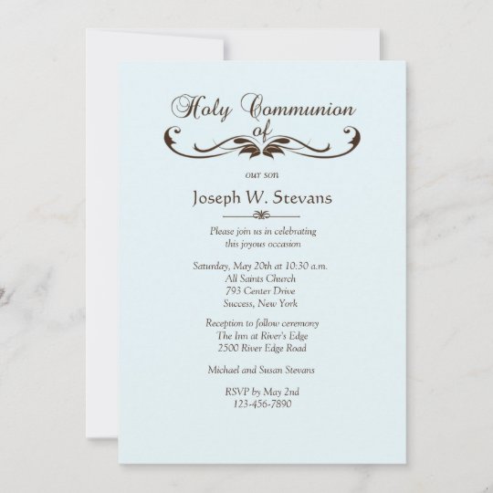 Elegant Font First Holy Communion Invitation | Zazzle.com