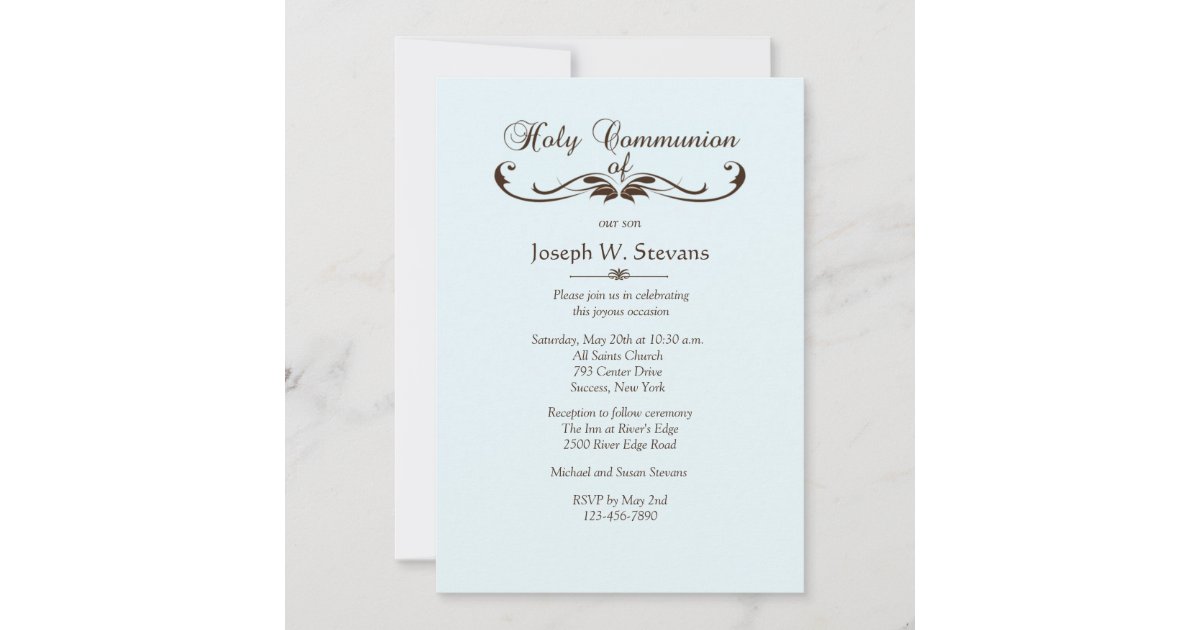 Elegant Font First Holy Communion Invitation | Zazzle