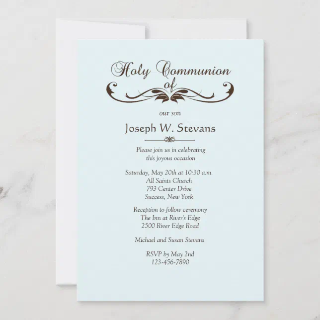 Elegant Font First Holy Communion Invitation | Zazzle