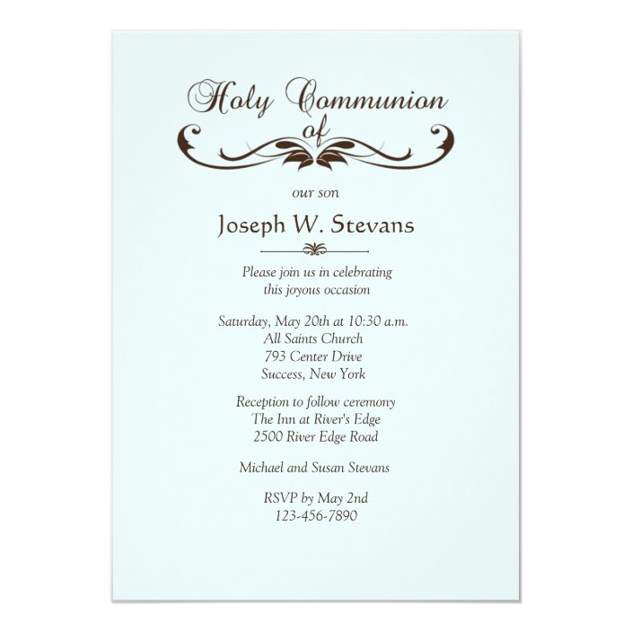 Elegant Font First Holy Communion Invitation | Zazzle.com