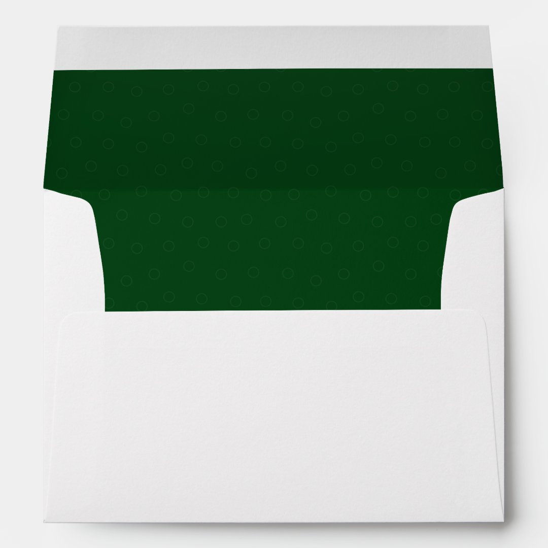 Elegant Forest Green Lined Envelope | Zazzle