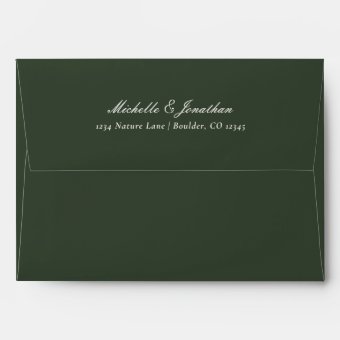 Elegant Forest Green Wedding Envelope | Zazzle