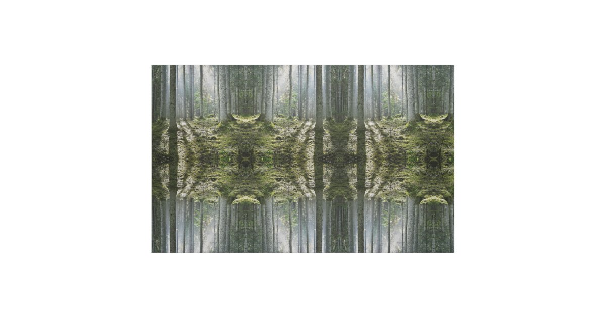 Elegant forest morning scene fabric | Zazzle