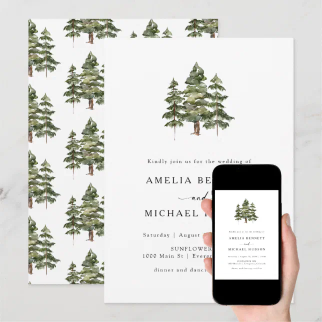 Elegant Forest Wedding Invitation | Zazzle