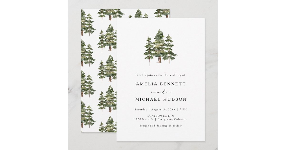 Elegant Forest Wedding Invitation | Zazzle