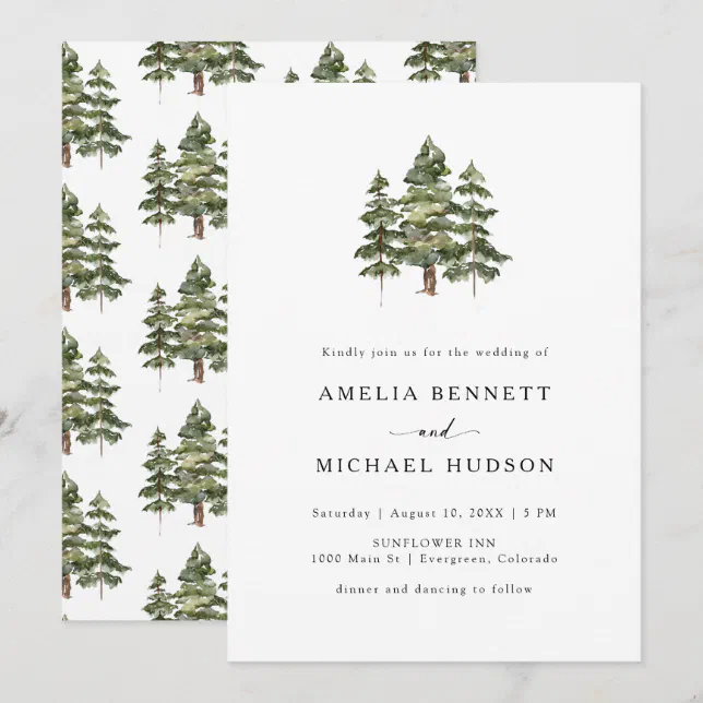 Elegant Forest Wedding Invitation | Zazzle