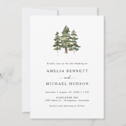 Elegant Forest Wedding Invitation | Zazzle