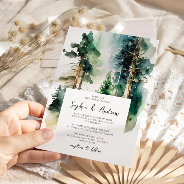 Elegant Forest Wedding Invitation | Zazzle