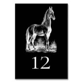 Elegant Formal Black Horse Equestrian Wedding Table Number | Zazzle