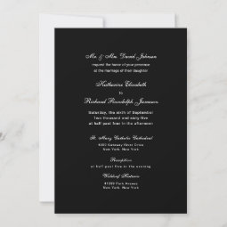 Elegant Formal Black Wedding Invitation | Zazzle