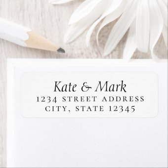 Elegant Formal Couple Names Wedding Return Address Label | Zazzle