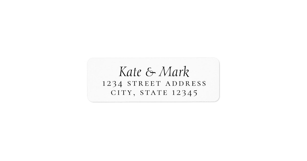 Elegant Formal Couple Names Wedding Return Address Label | Zazzle