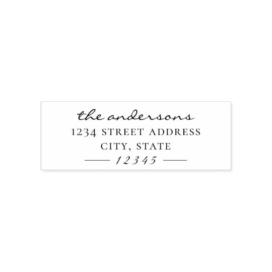 Elegant Formal Family Name Return Address Self-inking Stamp | Zazzle.com