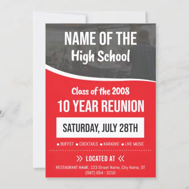 Elegant Formal High School Reunion Invitation | Zazzle