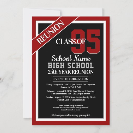 Elegant Formal High School Reunion Invitations | Zazzle