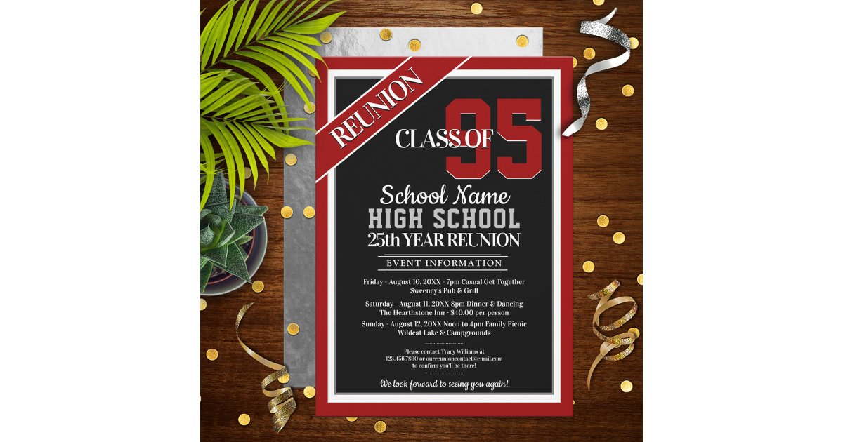 Elegant Formal High School Reunion Invitations | Zazzle