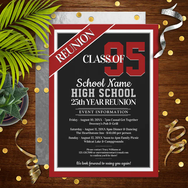 Elegant Formal High School Reunion Invitations | Zazzle