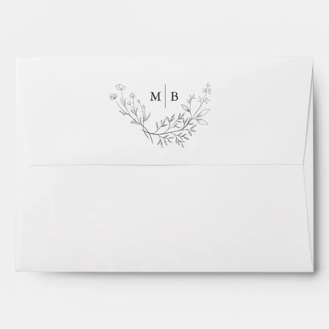 Elegant Formal Monogram Wedding Envelope | Zazzle
