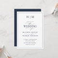 Elegant Formal Navy Blue Calligraphy Wedding Invitation | Zazzle