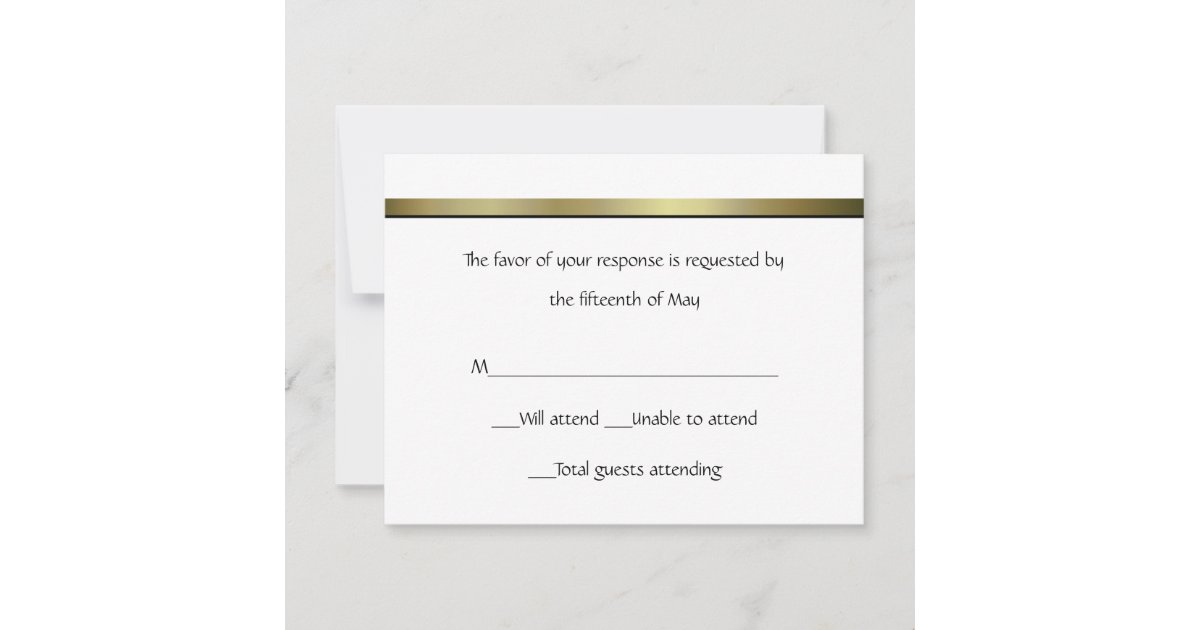 Elegant Formal Response Card | Zazzle