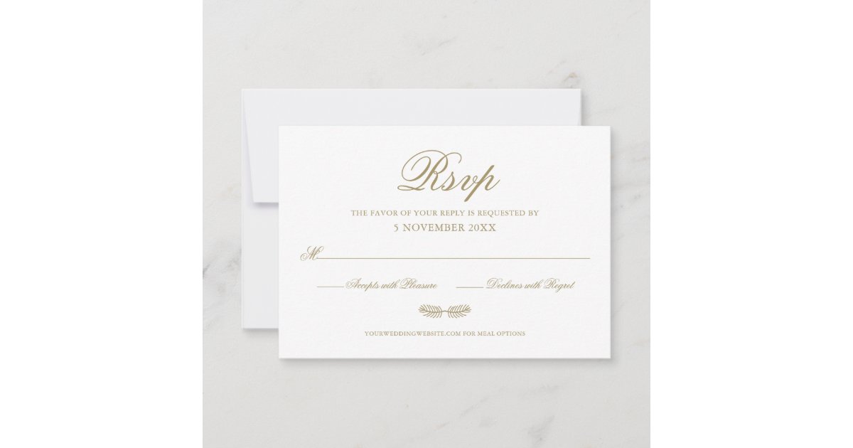 Elegant Formal Script Wedding RSVP Card | Zazzle