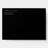 Elegant Formal Solid Black Return Address Wedding Envelope | Zazzle