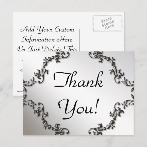 Elegant Formal Thank You Postcards | Zazzle