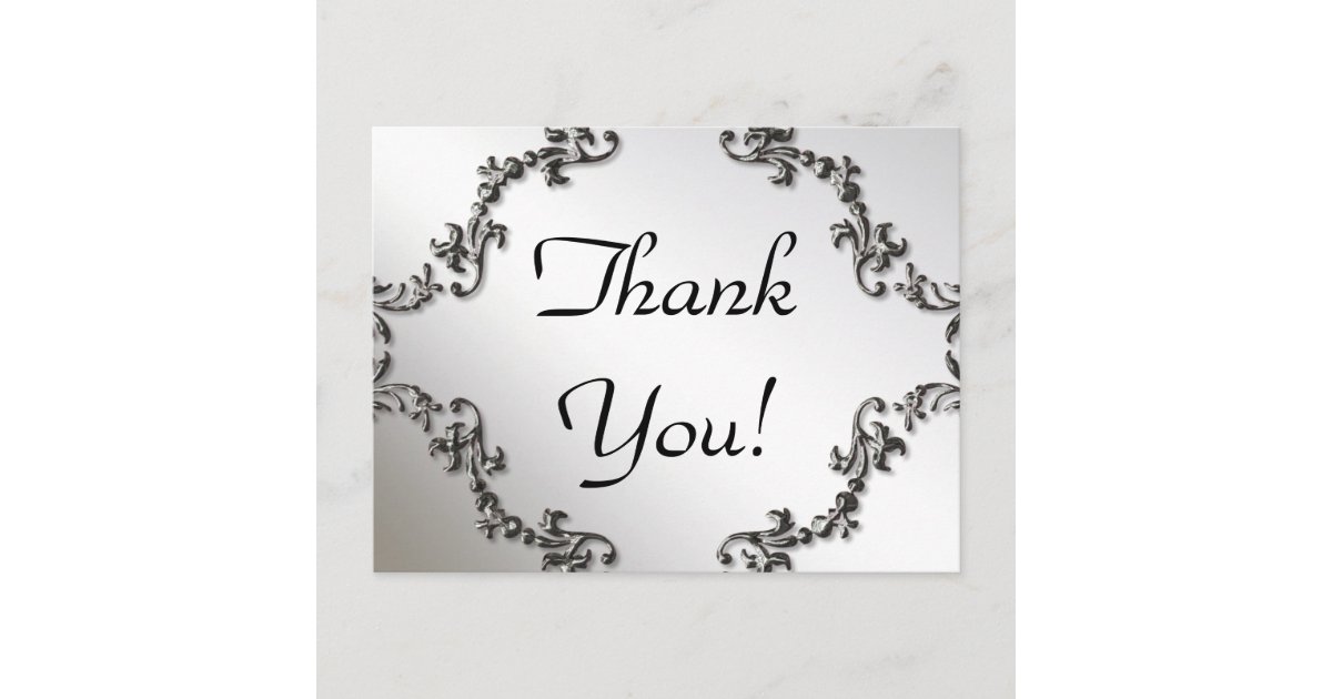 Elegant Formal Thank You Postcards | Zazzle