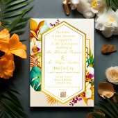 Elegant Formal Tropical Destination Wedding Foil I Foil Invitation | Zazzle