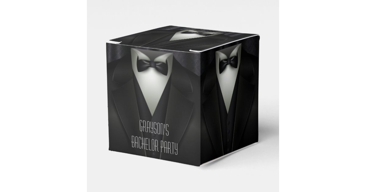 Elegant Formal Tuxedo Bachelor Party Favor Boxes | Zazzle