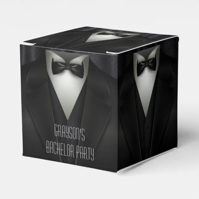 Elegant Formal Tuxedo Bachelor Party Favor Boxes | Zazzle