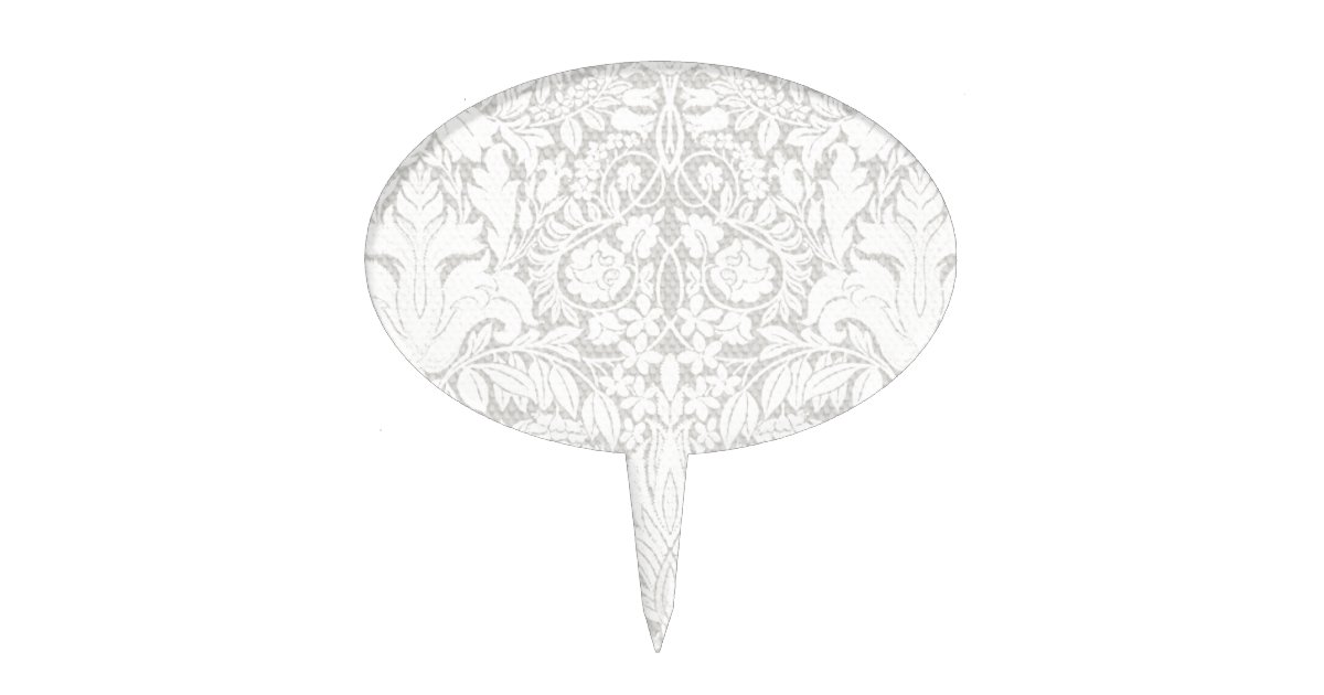 elegant formal white damask lace brocade cake topper | Zazzle
