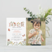 Elegant Four Ever Wild Wildflower 4th Birthday Invitation | Zazzle