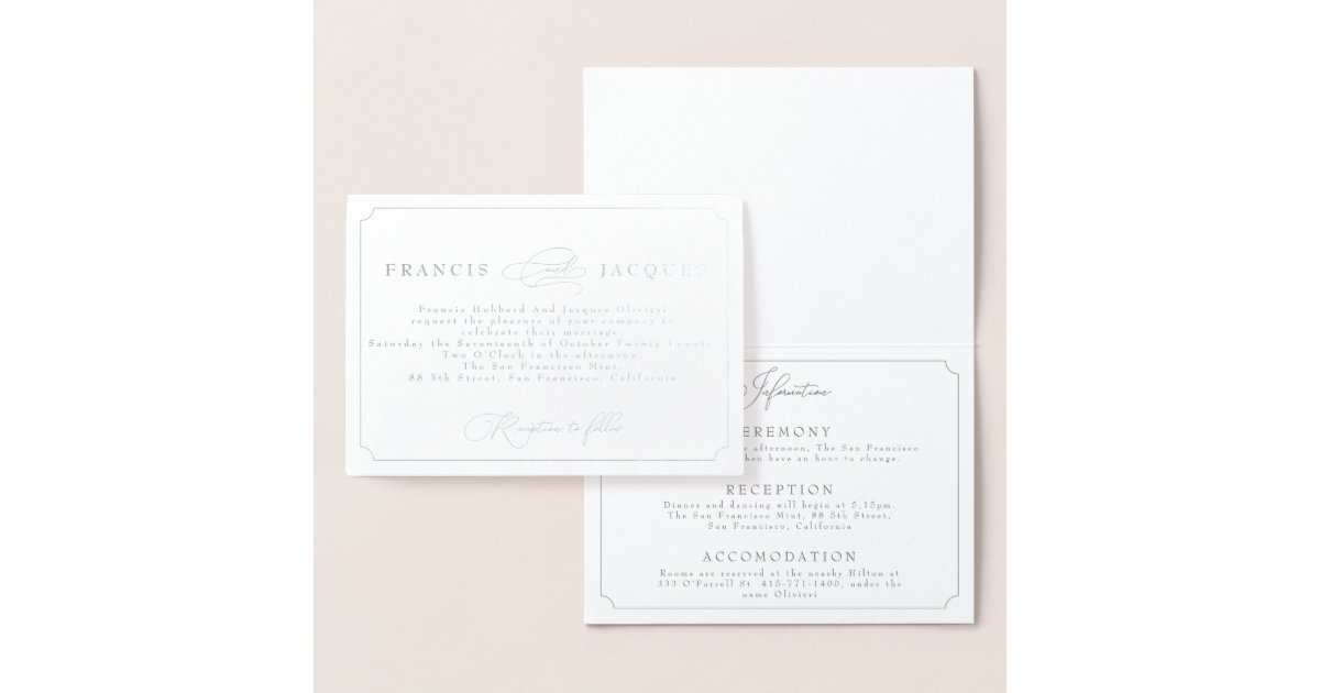 elegant frame wedding invitation | Zazzle