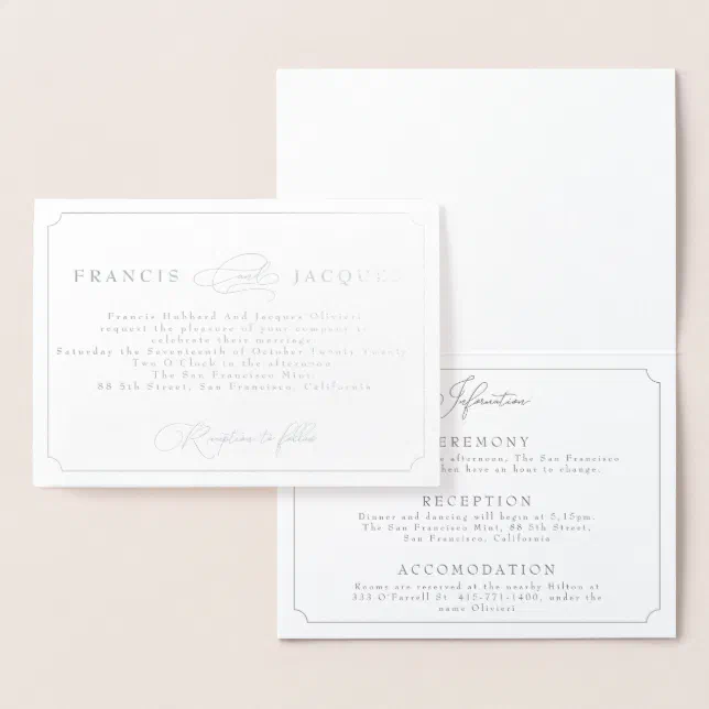 elegant frame wedding invitation | Zazzle