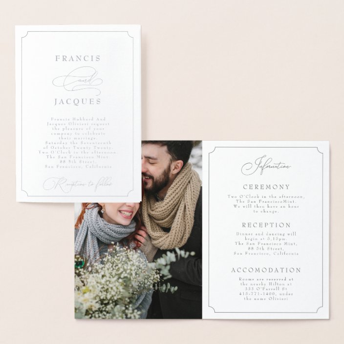 elegant frame wedding invitation (PORTRAIT) | Zazzle.com