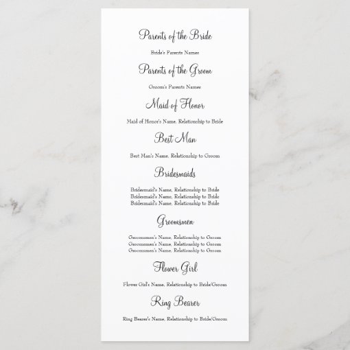 Elegant Frame Wedding Program | Zazzle