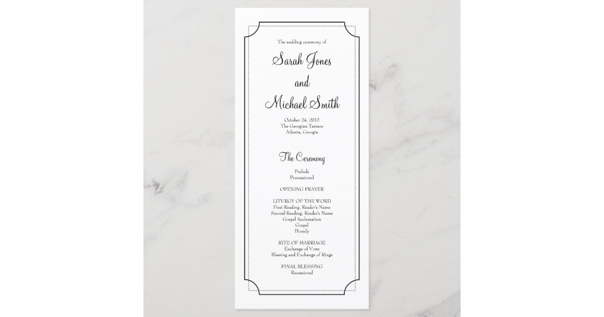Elegant Frame Wedding Program | Zazzle