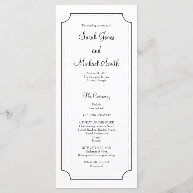 Elegant Frame Wedding Program | Zazzle