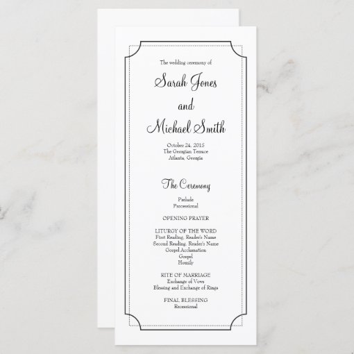 Elegant Frame Wedding Program | Zazzle