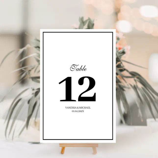 Elegant frame wedding table number | Zazzle